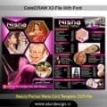 Beauty Parlour Menu Card Template CDR File - Star Design