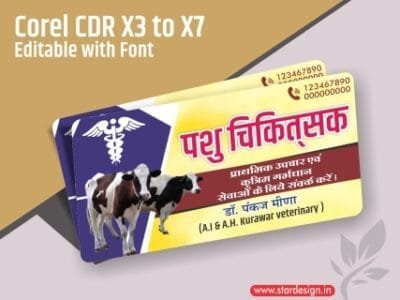 Veterinary Doctor Business Card - Star Design
