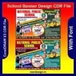 School Banner Design CDR File - Star Design
