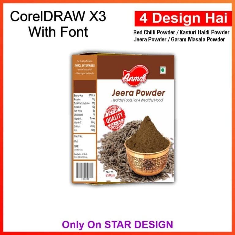 Peanut Box Label Design CDR File - Star Design