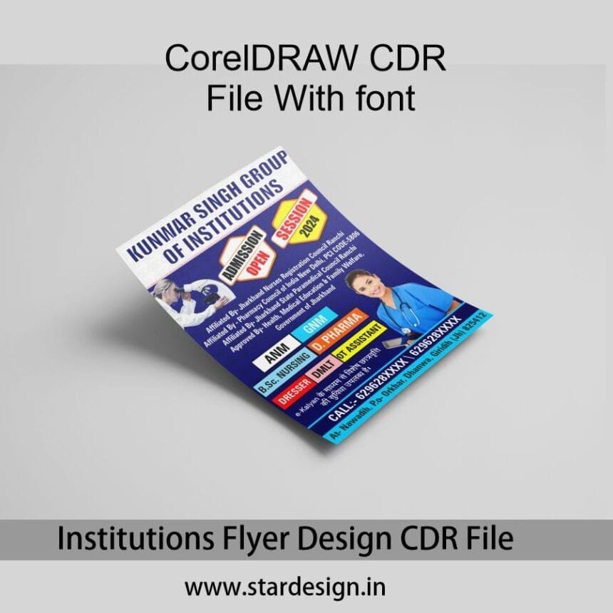 Institutions Flyer Design CDR File - Star Design