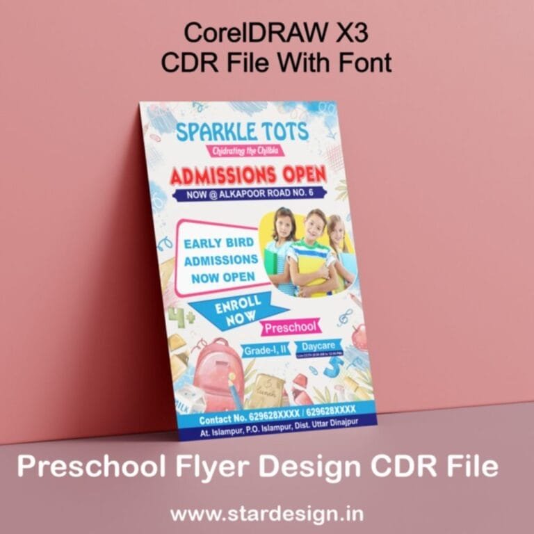 Preschool Flyer Design CDR File - Star Design