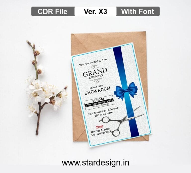 Grand Opening Invitation Card CDR File | Shop Opening Card Design CDR ...