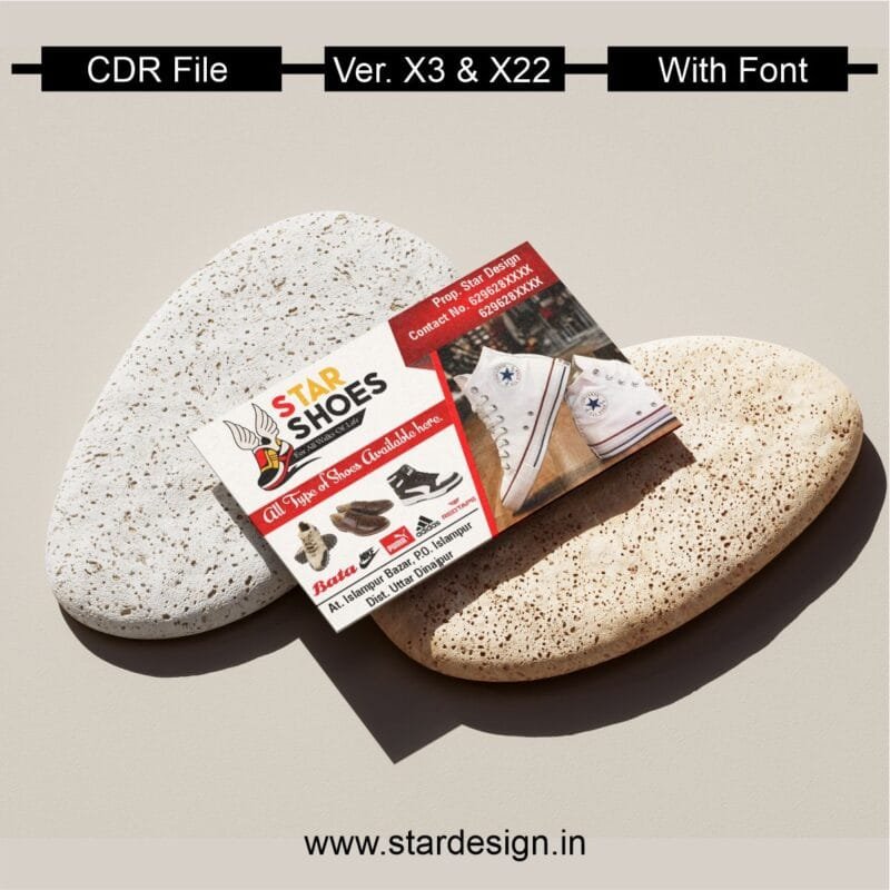 Shoes Store Shop Visiting Card CDR File - Star Design
