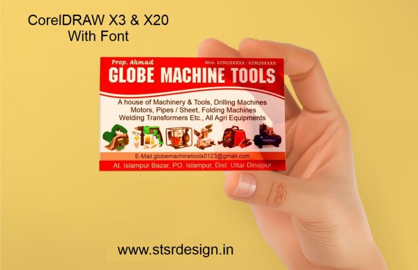 Globe Machine Tools Visiting Card CDR File - Star Design