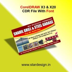 Grill & Steel Garage Visiting Card CDR File - Star Design