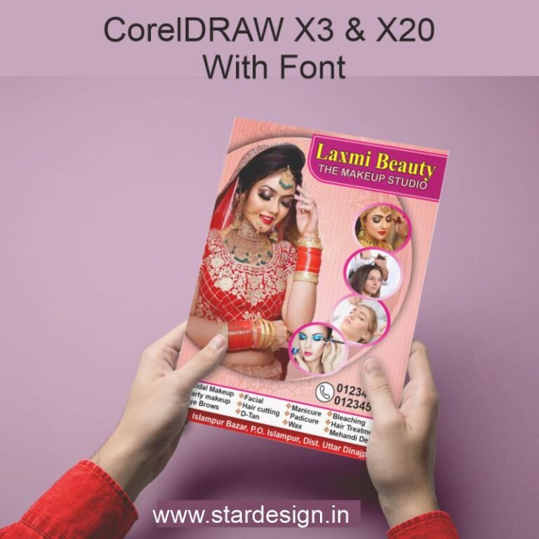 Makeup Studio Flyer Design CDR File - Star Design
