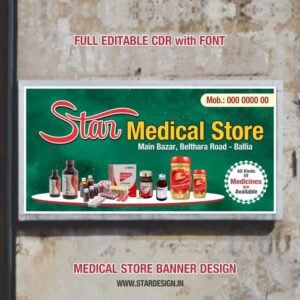 Medical shop banner design | Medical Store flex board design CDR file ...