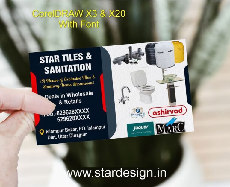 Star Tiles & Sanitation Visiting Card CDR File - Star Design
