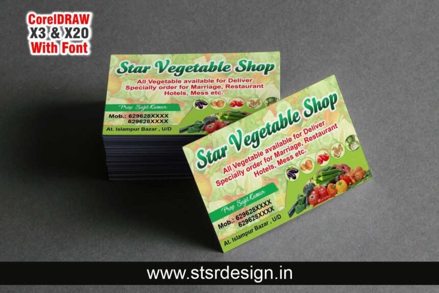 Vegetable Shop Visiting Card CDR File - Star Design