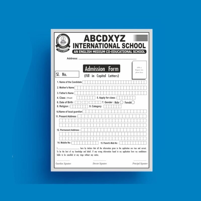 School Admission Form Design Cdr - Star Design