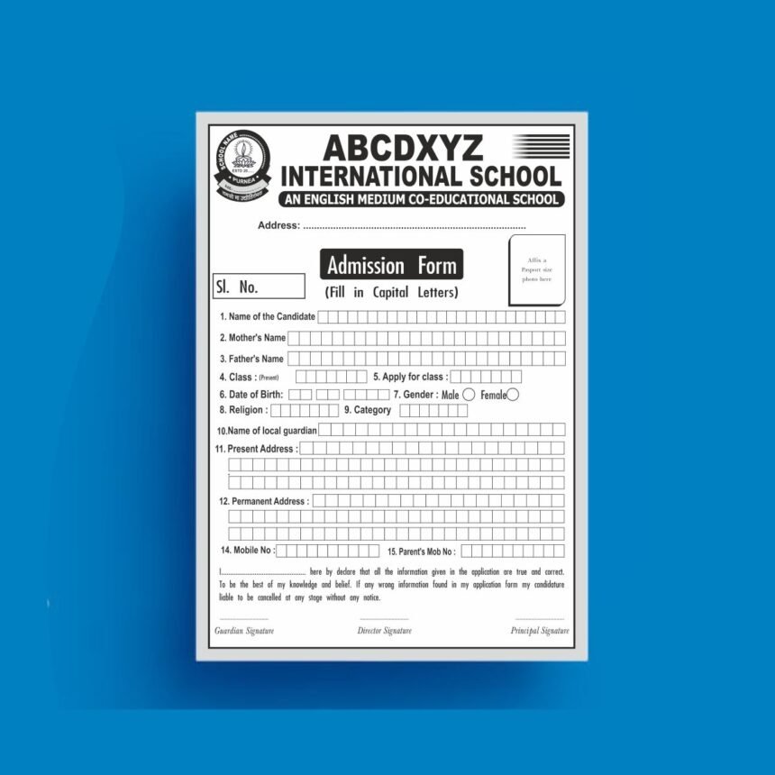 School Admission Form Design Cdr - Star Design