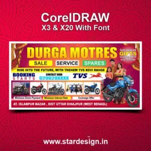 Bike Showroom Banner Design CDR File - Star Design