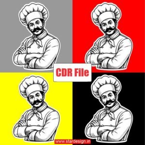 Chef Logo Design CDR File - Star Design