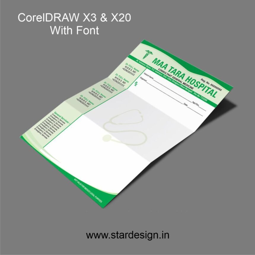 Hospital Letter Pad Design CDR File - Star Design