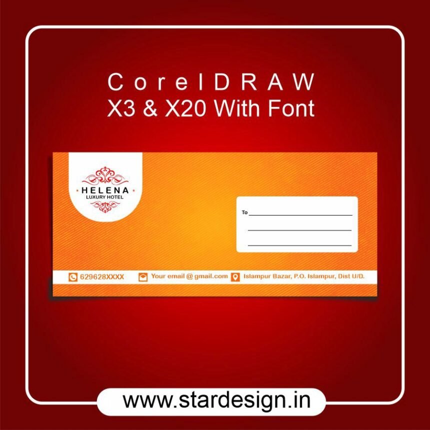 Luxury Hotel Envelope CDR File - Star Design