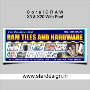 Tiles And Hardware Shop Banner CDR File - Star Design