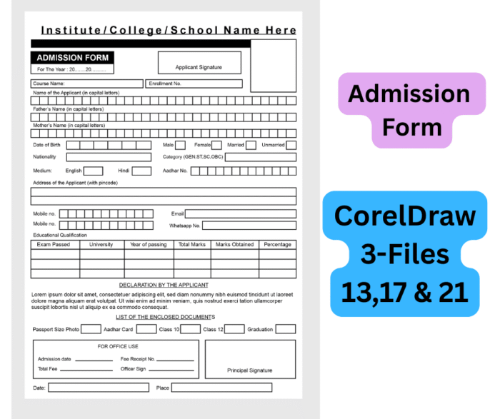 School Admission From Cdr File II Eps File II adobe illustrator - Star ...